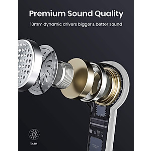 dyplay Wireless Earbuds Bluetooth 5.0 with Qi Wireless Charging Case Touch Control in Ear Waterproof TWS Stereo Headphones with Mic and Deep Bass Sound Headsets for Music/Work/Travel