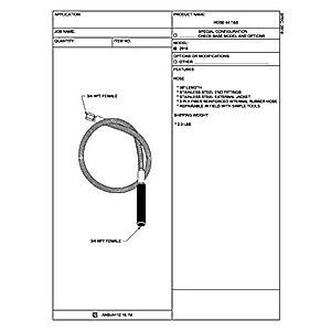 Fisher 2918 Replacment Pre-Rinse Hose, with handle, 44" long, brass