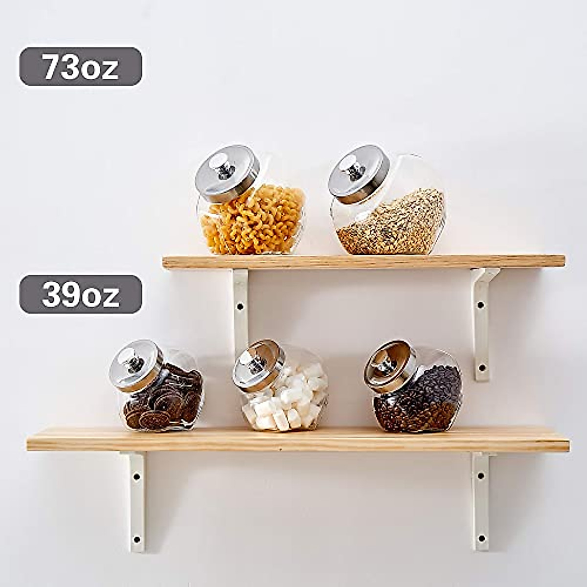 Hyperspace Glass Penny Jar, Candy Jar, Cookie Jar, Kitchen Canister, Set of 2 (73OZ)