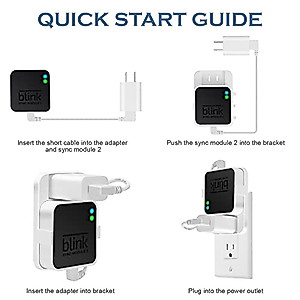 WDZREE Outlet Wall Mount for Blink Sync Module 2,Save Space and Easy Move Mount Bracket Holder for Blink Outdoor Indoor Home Security Camera with Easy Mount Short Cable and No Messy Wires or Screw