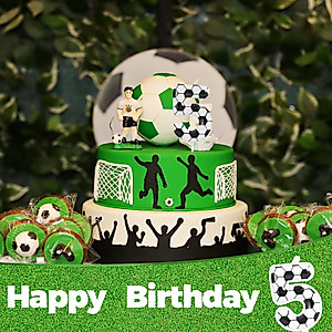 Soccer Birthday Candles 10th Soccer Themed Birthday Party Decorations, Football Birthday Cake Candles for Boys Girls Kids Sport-Theme Party Supplies