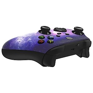 eXtremeRate ASR Version Custom Shell for Xbox Core Wireless Controller - Anti Sticks Rubbing Rings - Replacement Accessories Front Cover Faceplate for Xbox Series X & S Controller - Nebula Galaxy