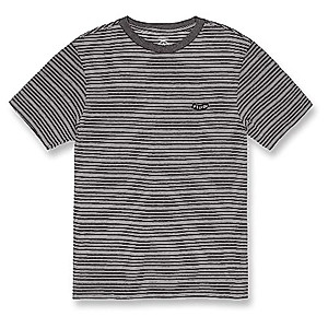 Volcom Men's Regular Static Stripe Crew Shirt, Black, Medium