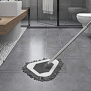 Chenille Triangles Mop,180 Degree Rotatabl Triangular Cleaning Mop Home Wall Ceiling Floor Cleaning Mop for Home Floor,Bathtub,Toilet,Mirror,Glass