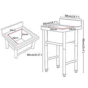 Natliedop Catering Sink Utility Sink Laundry Tub with Faucet, Heavy Duty Sinks for Washing Room, Basement, Garage or Shop, Free Standing Wash Station