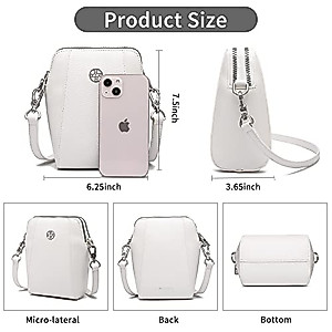 HOZYU Small crossbody wallet Phone bag and Purses for women crossbody bag (White)