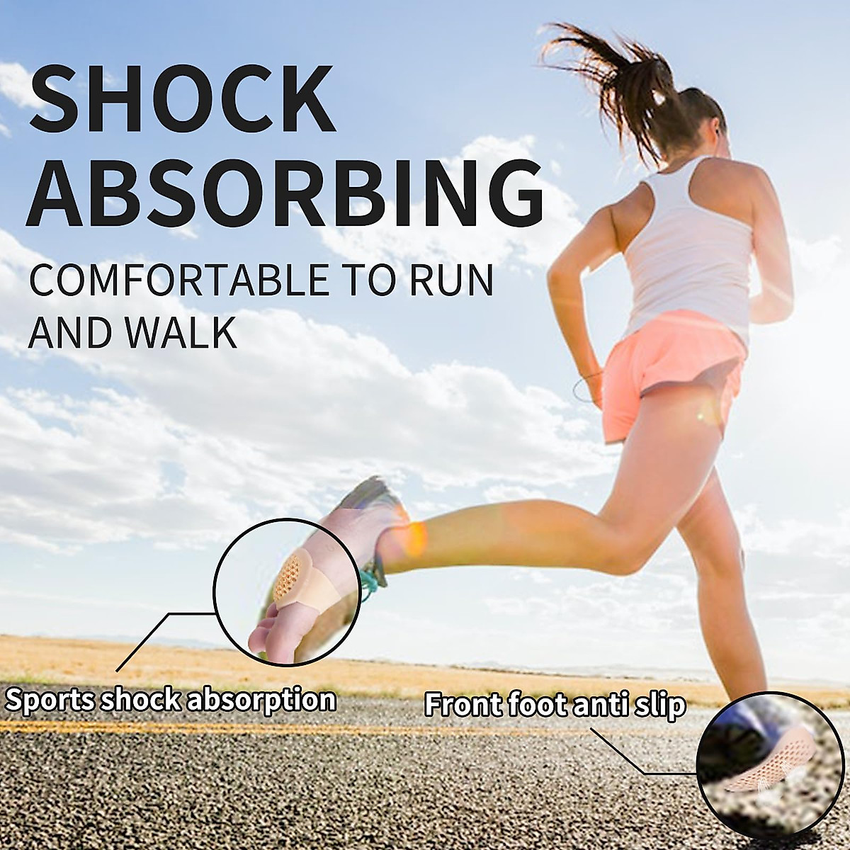 Metatarsal Pads for Women Shoes Ball of Foot Cushions Soft Gel Metatarsalgia Cushions Foot Pads for Ball of Foot Pain Relief Silicone Forefoot Pads for Women and Men(4 Pairs)