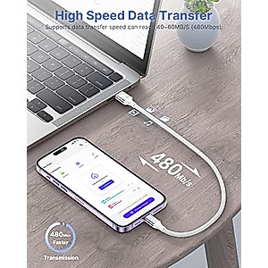 Short iPhone Charger 1ft 2Pack, Apple Certified 1 Foot iPhone Charger Cord Nylon Braided 12 Inch Short Cable Fast Charging Compatible with iPhone 13 12 11 Pro Max XR XS 8 7 6 Plus SE 2020