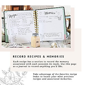 Lily & Val Keepsake Kitchen Diary Cookbook, Blank Recipe Book to Write in Your Own Recipes, Dinner, Breakfast, and Lunch Recipe Book, 300 Pages Whimsical Lemons