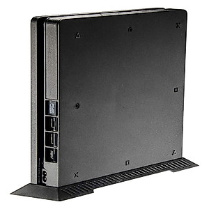 eXtremeRate Black Vertical Stand for PS4 Slim Console, Steady Base Mount Holder for PS4 Slim Console, Bracket Stand for PS4 Slim Console with Built-in Cooling Vents Non-Slip Feet