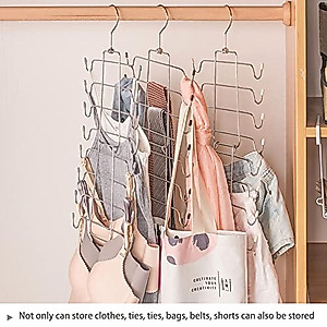 NW Multifunctional Sling Underwear Rack Stainless Steel Storage Rack Multi-Layer Clothes Rack Protection from Deformation (Color : Beige)