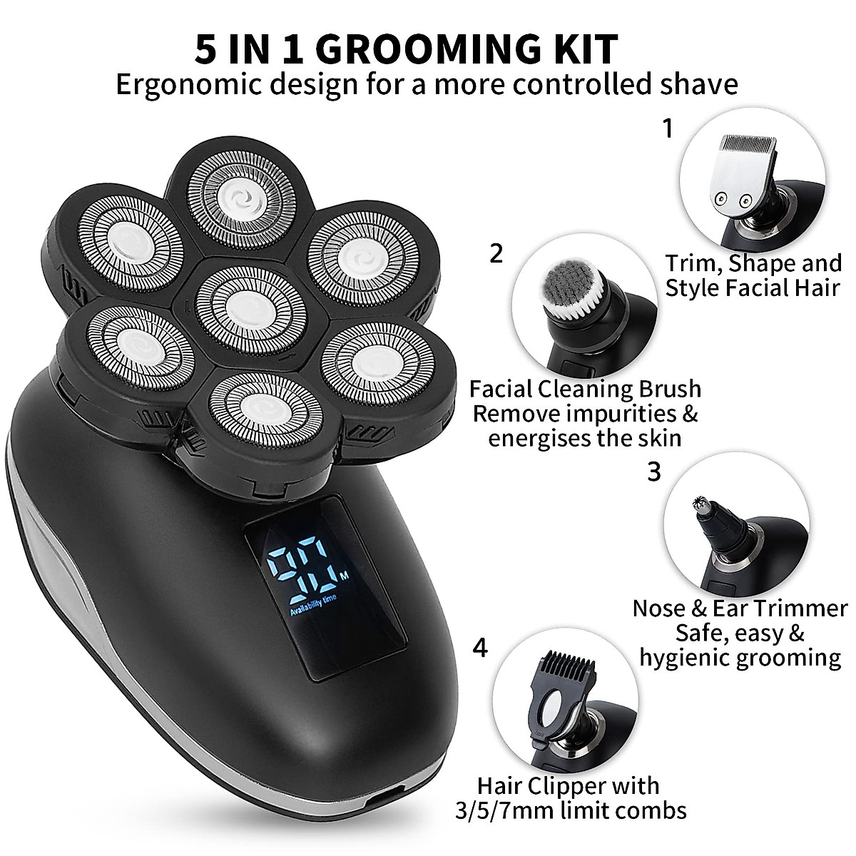 UPTARD Head Shavers for Bald Men+UPTARD 7D Blade Replacement Heads