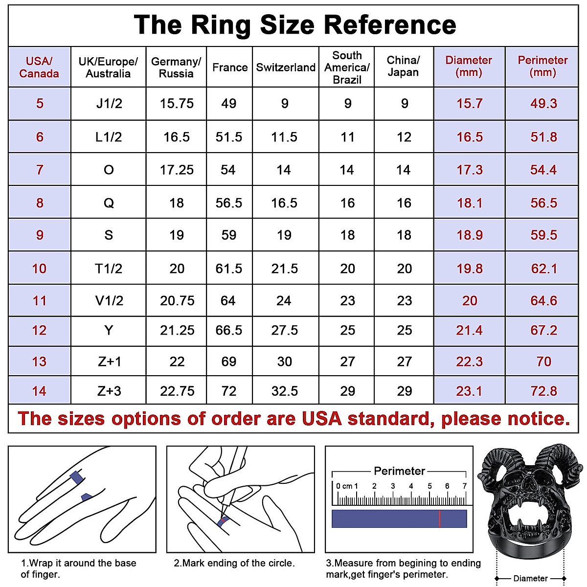 FaithHeart Rapper Biker Rings for Male Size 9 Stainless Steel Satan Church Jewelry Baphomet Goat Head Pinky Finger Charms