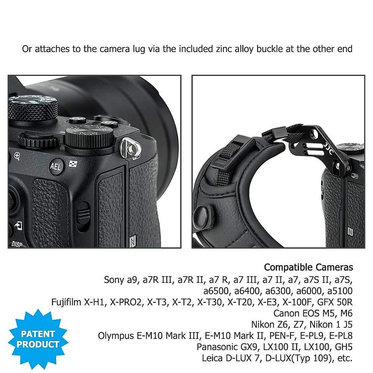 Mirrorless Camera Hand Grip Strap for Leica Q3 43 Canon EOS R8 R6 Mark II R10 R7 R3 R5 C R6 R RP M50 II for Nikon Z50II Zf Z f Z8 Z30 Z fc Z6 Z7 II Z50 for Fuji XS20 XT5 XH2S XT4 S5II S1R Olympus OM-5
