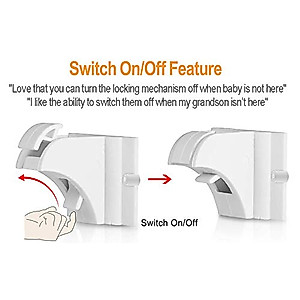 Child Safety Magnetic Cabinet Locks - vmaisi 4 Pack Adhesive Baby Proofing Cabinets & Drawers Latches