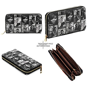 Michelle Obama Magazine Cover Collage Shoulder Bag Wallet Set 2pcs Set (Black/White)