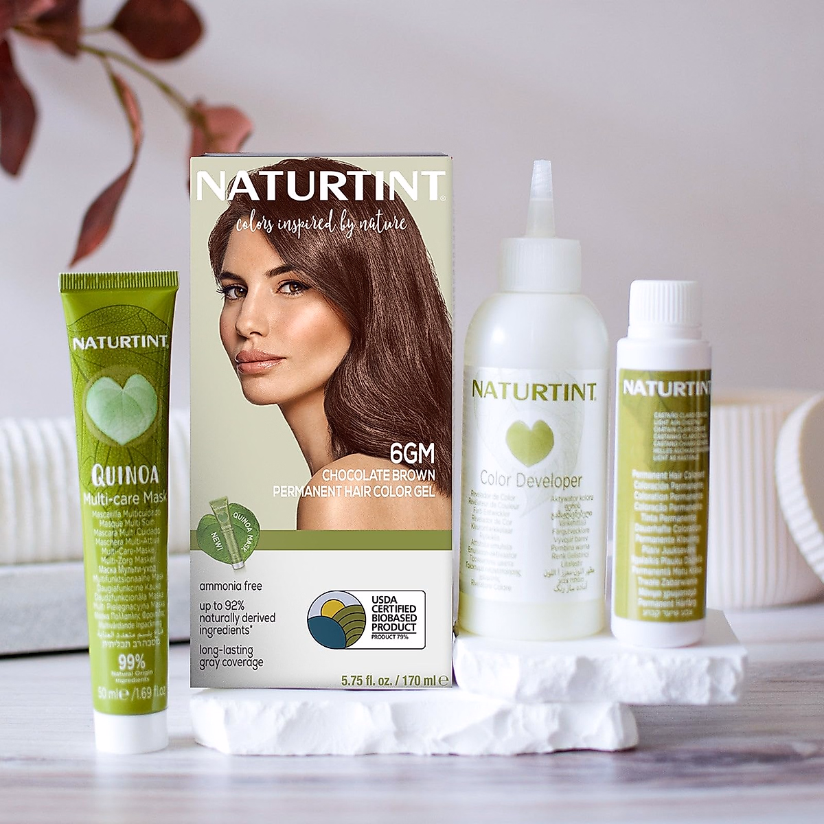 Naturtint 6GM Chocolate Brown Permanent Hair Color (Pack of 1), Ammonia Free, Vegan, Cruelty Free, up to 100% Gray Coverage, Long Lasting Results (Packaging may vary)