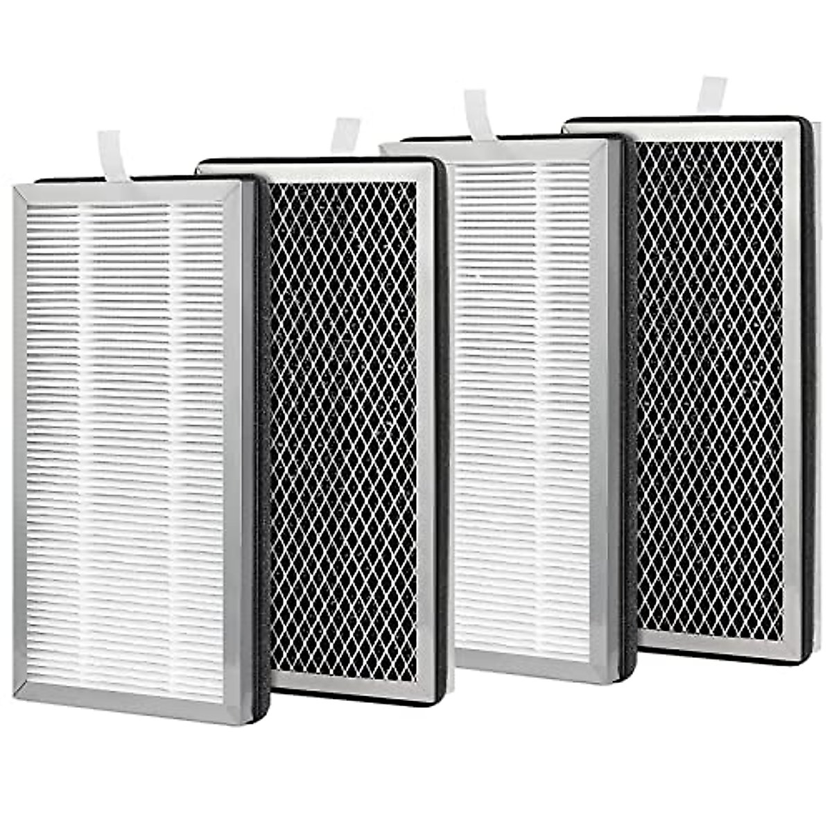 4 Pack 15 Replacement Filter, 3-in-1 Pre-Fiter, True H13 HEPA Filter and Activated Carbon Filter Compatible with 15 Air Purifier
