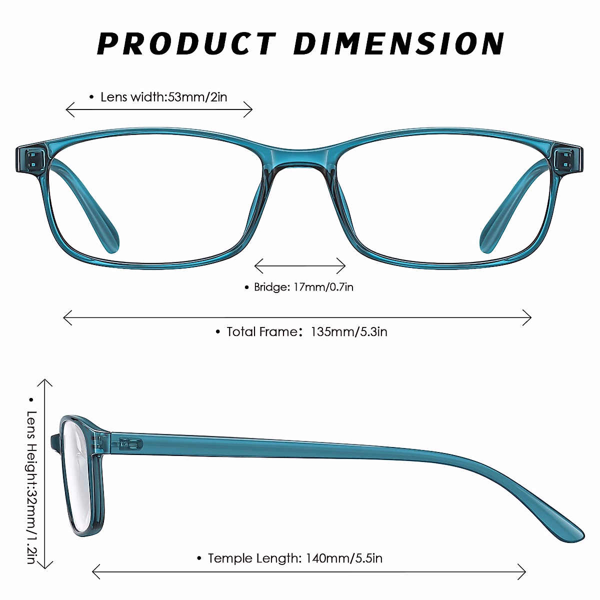 JEERO Blue Light Blocking Glasses - Lightweight Frame Computer Glasses, Anti Eyestrain & UV Glare, TV/Phone/Gaming Eyeglasses for Women Men, Non-Prescription