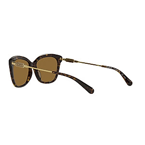 Coach HC8305 Sunglasses, Dark Tortoise/Brown Polarized, 57 mm