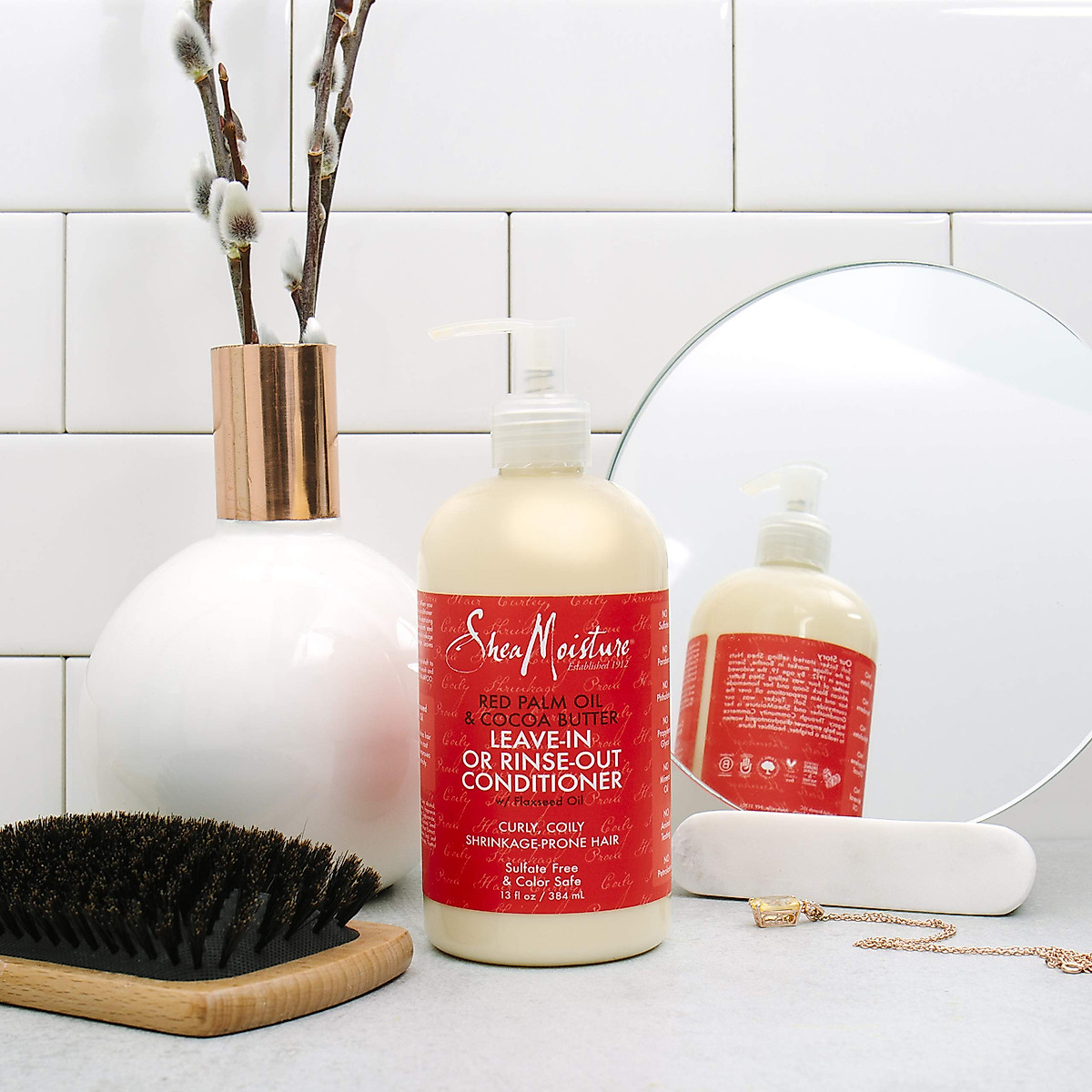 Shea Moisture Curly Hair Shampoo and Conditioner Set for Women with Red Palm Oil & Cocoa Butter - Sulfate-free Hair Care, 13 Oz (2 Piece)