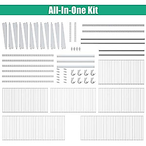 Moccha Custom Closet Organizer System, Wall Mounted Closet System with Hanging Rod, Metal Hanging Storage Organizer Rack Wardrobe with Shelves, Adjustable Closet Organizer Kit for Bedroom, White