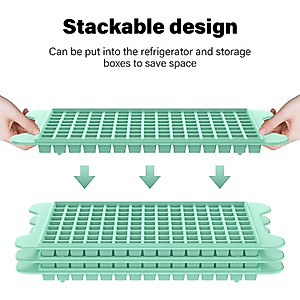 Mini Ice Cube Tray for Freezer: FDDBI Small Ice Trays for Freezer with Bin - 135×4PCS Easy Release Nugget Ice Tray - Crushed Ice Tray with Container