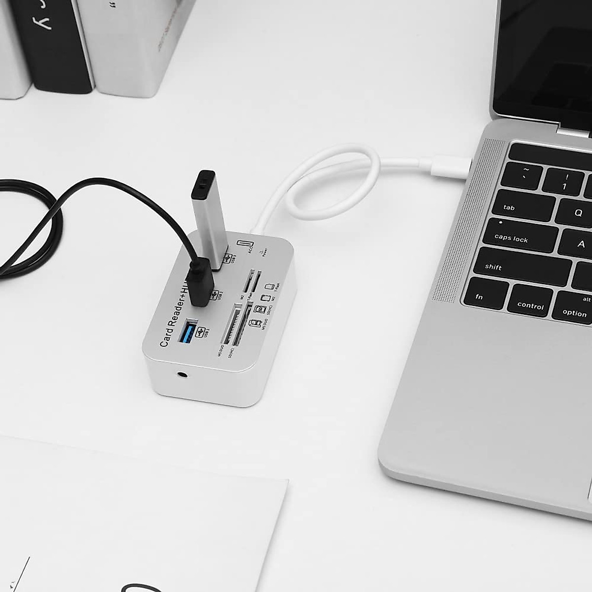 Garrulax USB C Hub,7 in 1 USB 3.0 Hub Splitter with Type C 3 Ports USB Type C HUB SD/TF Card Reader USB 3.1 Adapter for MacBook/Computer