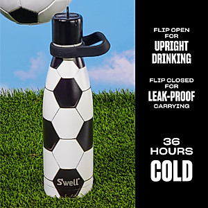 S'well Stainless Steel Water Bottle with Flip Straw Cap and Handle, 17oz, Goals, Triple Layered Vacuum Insulated Containers Keeps Drinks Cold for 36 Hours and Hot for 10, Perfect for On the Go