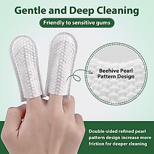 LANBEIDE Updated Larger Pet Teeth Cleaning Wipes for Dogs & Cats, Dog Dental Wipes No-Rinse Dog Finger Toothbrush for Reducing Plaque & Tartar, Breath Freshener Dental and Gum Care Pet Wipes 50 Counts