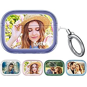 Personalized Case for Airpods Pro 2nd Generation Cover, Custom Photo Airpod Pro 2 Case Soft Clear TPU with Keychain for Men Women,for Apple AirPods Pro 2 2022