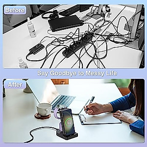 Charging Station for Samsung, Cabepow 3 in 1 Fast Charger Station for Samsung Galaxy S23 Ultra/S22/S21/S20/Note 20/Z Flip 4/Z Fold 4,Samsung Watch Charger for Galaxy Watch 5 Pro/4/3, Galaxy Buds