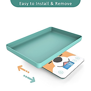 Pet Scale for Newborn Puppy and Kitten, Pet Scale with Detachable Tray for Dog Whelping Nursing, Weigh Pets Baby in Grams, 33lbs (±1 Gram) (Blue)