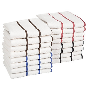 Bedford Home Kitchen Dish Cloth Set, 16-Pack Reusable Kitchen Rag Dish Towels Washcloth for Cleaning and Drying