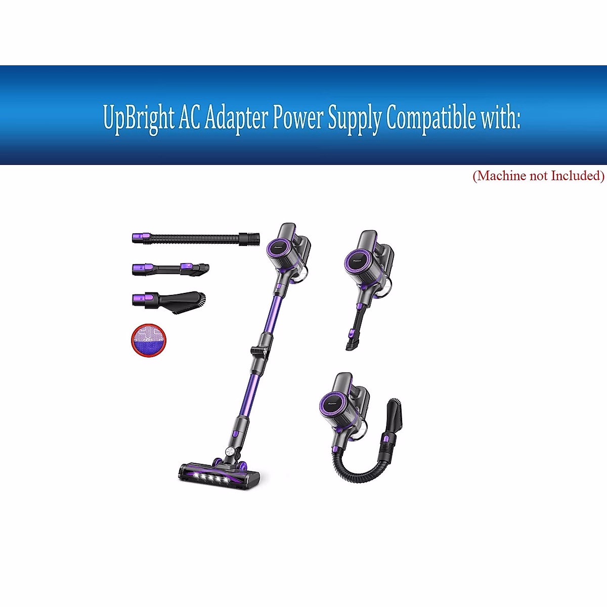 UpBright 35V AC/DC Adapter Compatible with Poweart V80 V80BL V80R V870 V870BL N700 29.6V Li-ion Battery 350W Lightweight Cordless Stick Vacuum Cleaner 35VDC 0.5A 500mA Power Supply Cord Charger PSU