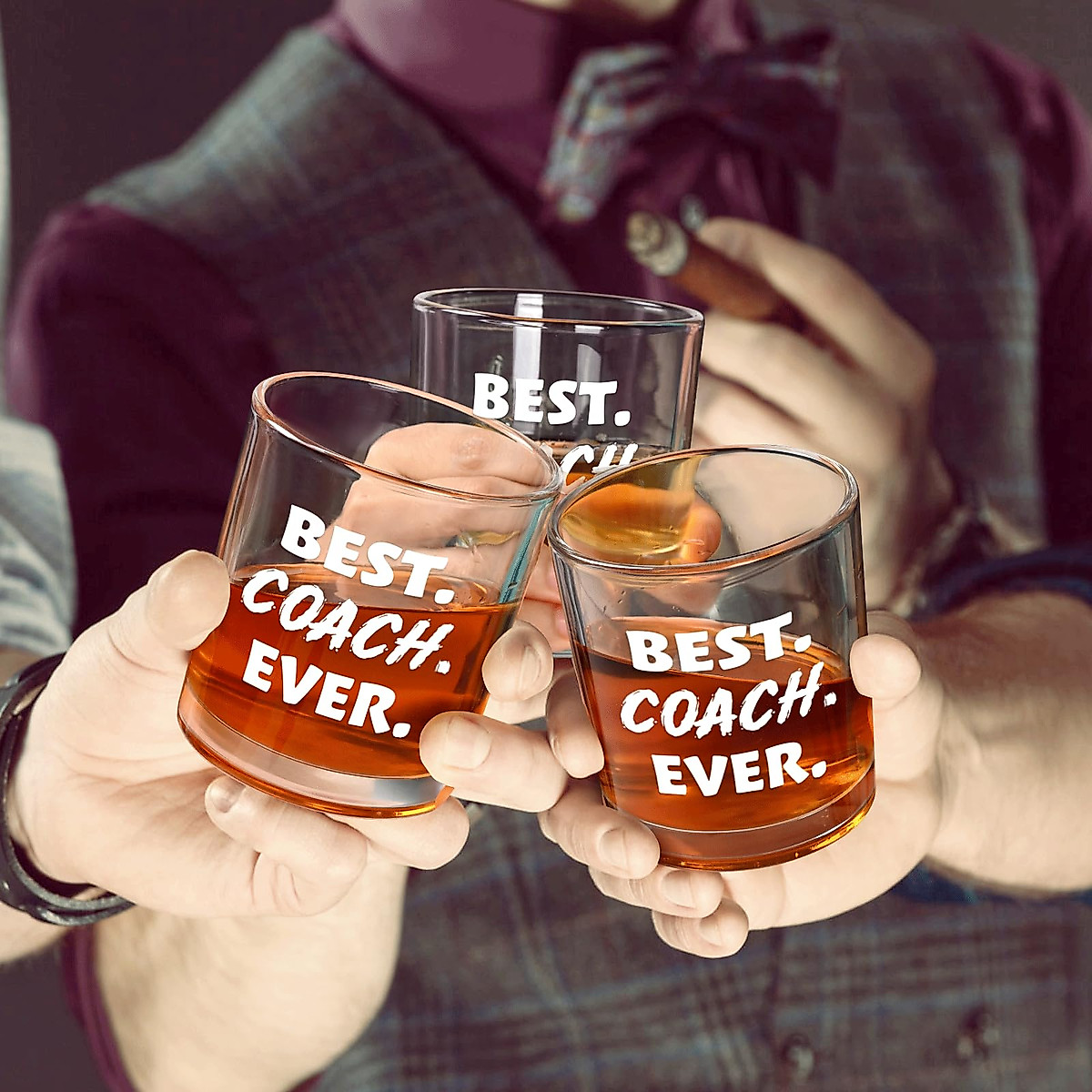 Futtumy Best Coach Ever Whiskey Glass, Coach Gifts for Men, Basketball Coach Gifts, Baseball Coach Gifts, Best Coach Gifts for Soccer Softball Volleyball, 10 Oz