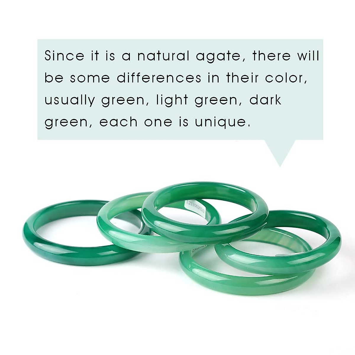 LIU'S TUNG Jade Bangle Bracelet for Women Girls Classcial Retro Chinese Style Natural Green Agate Bangle (Green, Medium Size (60-62mm))