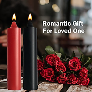 WEIHAI Low Temperature Candles, Wax Play Candles, Romantic Dripping Candle for Valentines, Couples, Weddings, Home Decor-2Pack, Black and Red