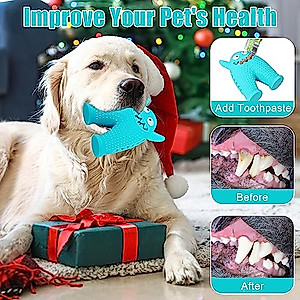 MADDEMCUTE Squeaky Dog Toys for Aggressive Chewers,Durable Interactive Dog Chew Toy for Small Dogs,Natural Rubber Teeth Cleaning Puppy Treat Toys(Blue)