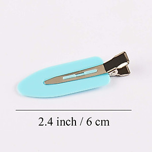 Messen 24 Pieces No Bend Hair Clips Seamless Side Bangs Fix Fringe Curl Pin Barrette No Crease Hair Clip for Makeup Washing Face Accessories Women Girls (Pink,White,Yellow,Blue,Black,Rose Red)