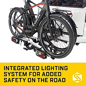 Saris Door County 2 Bike Motorized Hitch Rack | Electric Hitch Lift for Easy Loading | Built-in Tilt and Electric Rear Lights | Made in The USA.