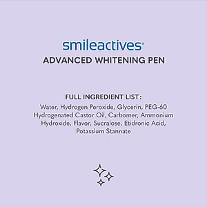 Smileactives Teeth Whitening Pen for White Smile, Fast Tooth Whitener and Stain Remover with Precision Brush Tip, Dental Quality Whitening Gel, Travel Pen, Easy to Use, Ultramint Flavor Flavor, 1 Pack