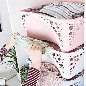 Minky Homecare 10gal Stackable Laundry Basket, Easy to Carry, Folding Handles – Ideal For Multipurpose Storage, Grey