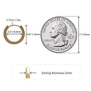 Small Silver Hoop Earrings for Women : 14k White Gold Plated Hypoallergenic Tiny Cartilage Huggie Girls Ear Jewelry