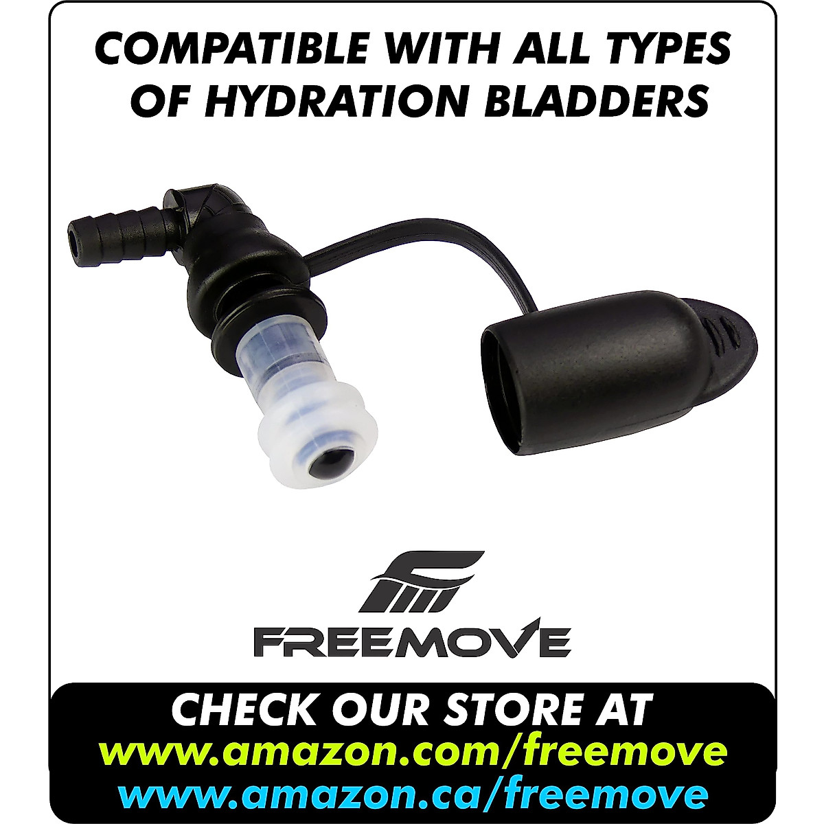 Hydration Water Bladder Bite Valve Mouthpiece Replacement - Leak-Proof, Easy-to-Use Pull/Push Shutoff Valve with Dust Cover - Compatible with Hiking Water Backpack with Bladder or Hydration Pack