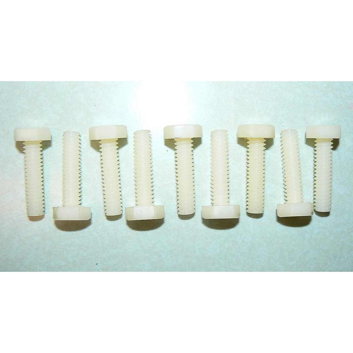 1/4"-20 X 1"Nylon Hex Cap Screws - Fully Threaded - Lot of 50 Pcs.