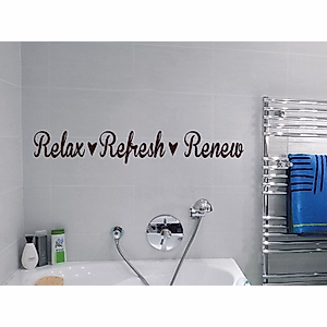 Summerjokes Relax Refresh Renew Funny Wall Sticker Decal Vinyl Sticker, Family Bathroom Toilet Spa Art Wall Decoration (199)