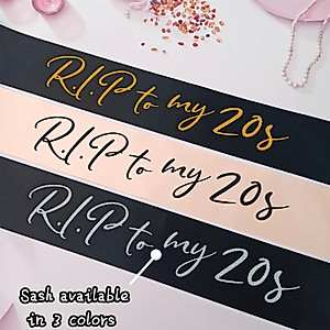 Magnusson's Garden RIP to My 20s Birthday Sash, RIP to My Youth Decorations for 30th Thirtylicious Birthday Girl, Mid-life Crisis Birthday Decor, 30 Flirty Dirty Thirty Thriving Birthday Sash