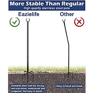 Eazielife 10FT String Light Poles for Outdoor, Heavy Duty Metal Lighting Stand Pole for Garden Lawn Backyard Patio Holiday Wedding Party Decorations 2 Pack