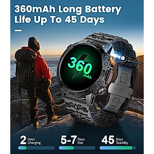 Smart Watches for Men,1.43'' Amoled Ultra HD Sport Watch with 120+Sport Modes/5ATM Waterproof/45Days Battery,in&Outdoor Fitness Tracker with Call,Heart Rate/Sleep Monitor for Android iOS(2 Straps)